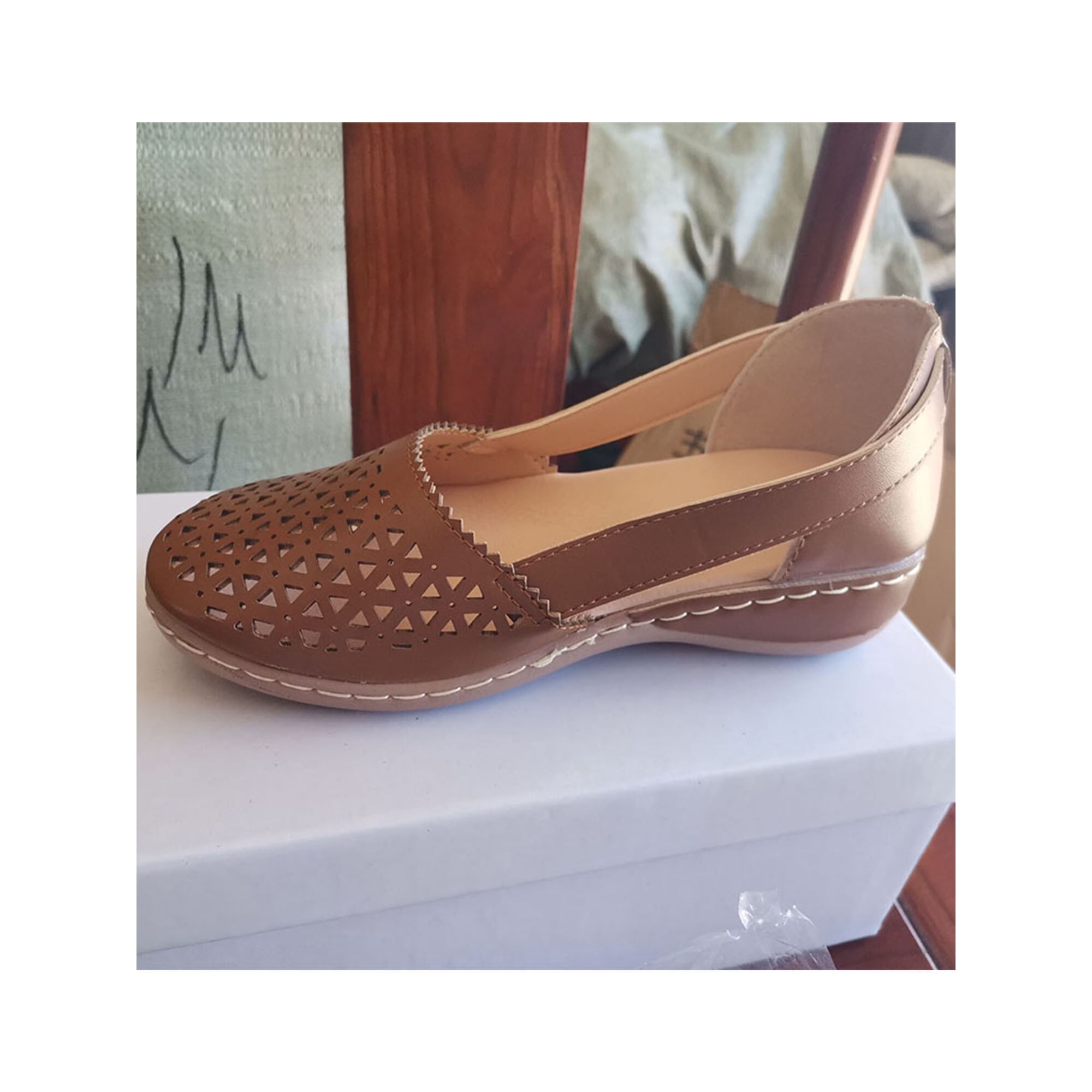 Click here for Woobling Ladies Wedges Solid Color Sandals Slip On... prices