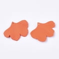 10pc Spray Painted Acrylic Pendants Rubberized Style Ginkgo Leaf Coral ...