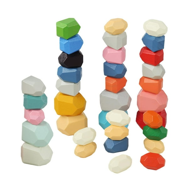 Wooden Balancing Stacking Stones Montessori Building Blocks Stacking ...