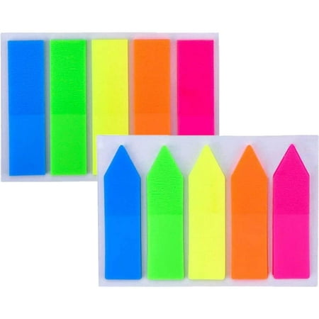 200 Pieces Self Adhesive Page Markers Neon Colored Index Tabs, Self ...