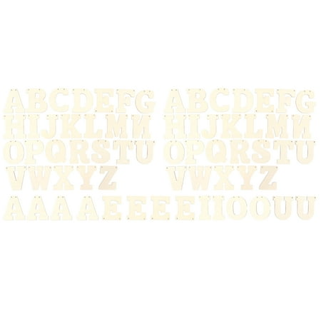 66 Pcs Wooden Letters 5 Inch 2 Hole Hangable Paintable Multifunctional ...