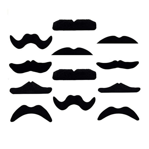 Bigotes falsos - Juego de 12 - Disfraces para eventos - Novedad y ...