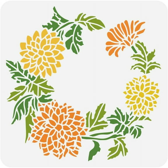 50Pcs Flower Stencils for Painting,4*4 Inch Reusable Floral Stencils ...