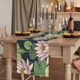 Abstract Art Lotus Burlap Cotton Table Runner 16x72 Inches Long, Green ...