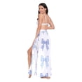 Bows in Blue and Purple Women's Swimwear Cover Ups Strappy Beach Dress ...