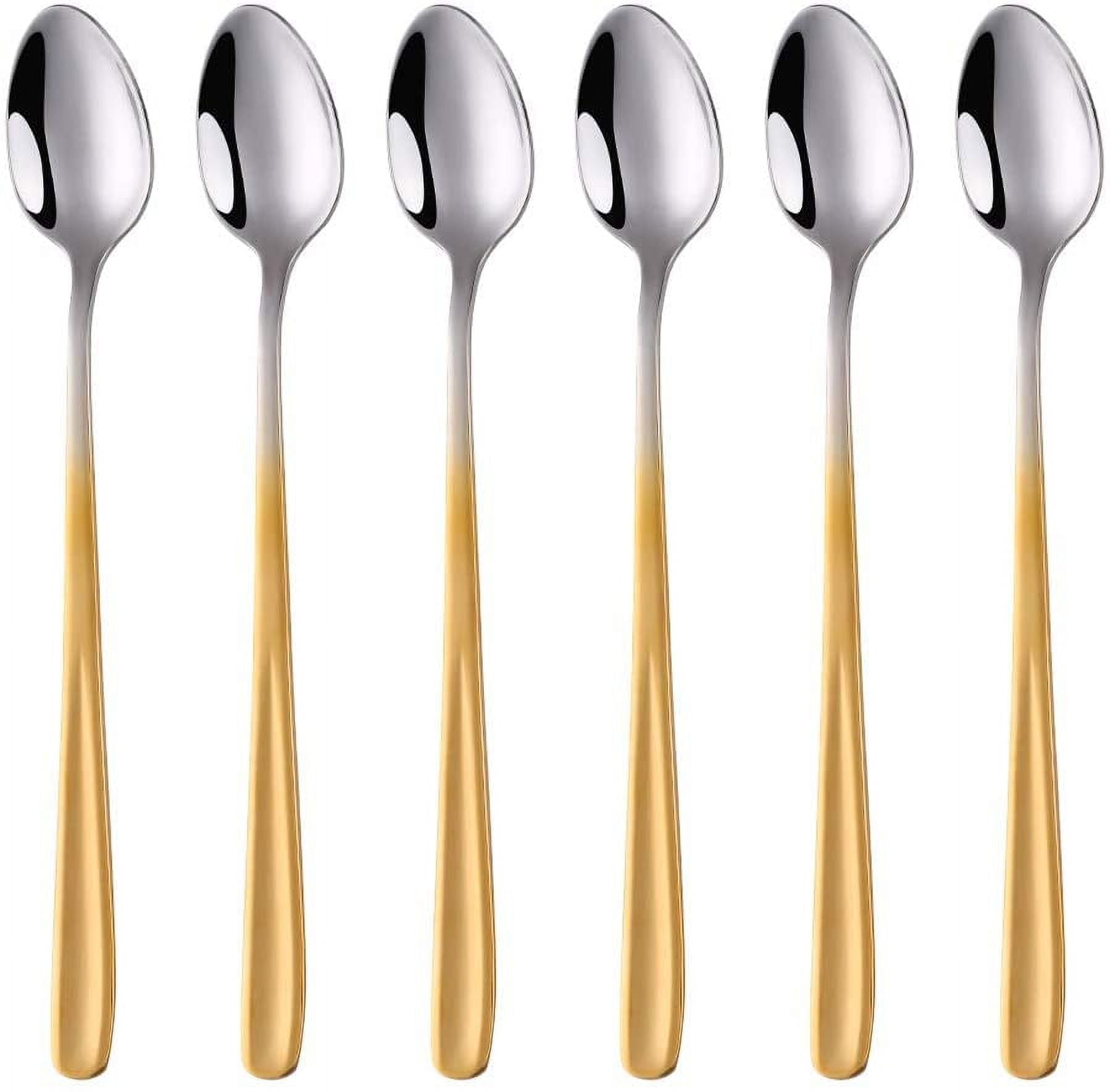 Buyer Star Long Handle Iced Tea Spoons, 8 inch 18/10 Heavy Duty Coffee ...