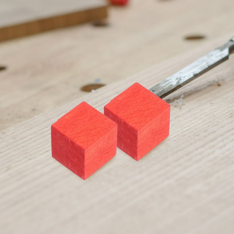Red Rectangular Wood Building Blocks Solid Wood Cube Wooden Square
