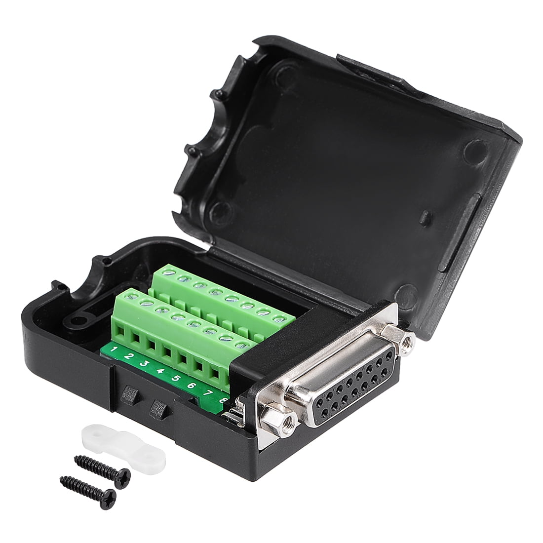 DB15-G 2 Rows 2.77mm Pitch VGA Adapter Female Cover Terminals Connector ...