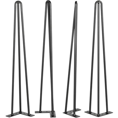 16 in. Hairpin Table Legs, Black - 880lbs Load Capacity - Set of 4 ...