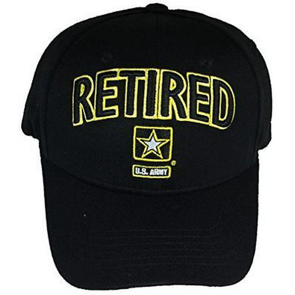 US ARMY RETIRED W/ ARMY STAR LOGO EMBROIDERED STRETCH FIT HAT CAP ...
