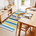 Blue Yellow White Stripe Texture Rectangle Area Rug 2x6ft,Living Room ...