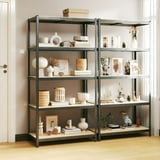 vidaXL Shelf Storage Bookshelf Shelving Unit 5-Layer Steel and ...