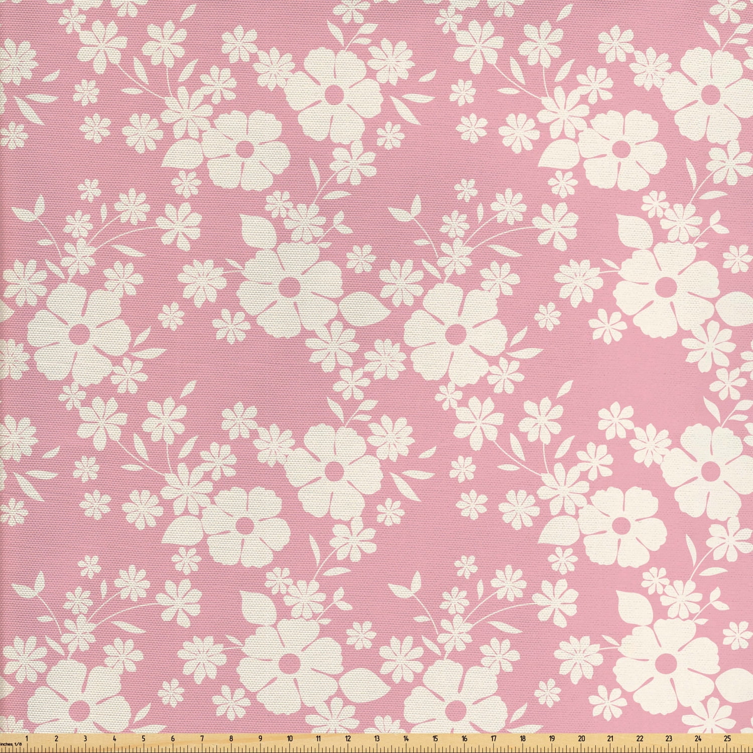 Flower Fabric by The Yard, Floral Feminine Pattern with Repeating ... Flower Fabric by The Yard, Floral Feminine Pattern with Repeating ...