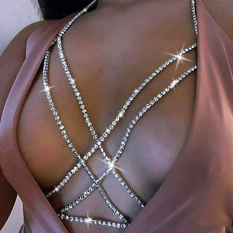 2 pcs Rhinestone Chain Bra Rhinestone Body Chains Body Chain Jewelry for Women Walmart