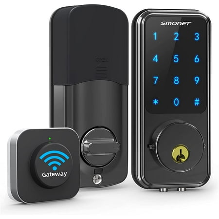 Smart Door Lock, SMONET Wifi Smart Locks Keyless Entry Door Lock ...