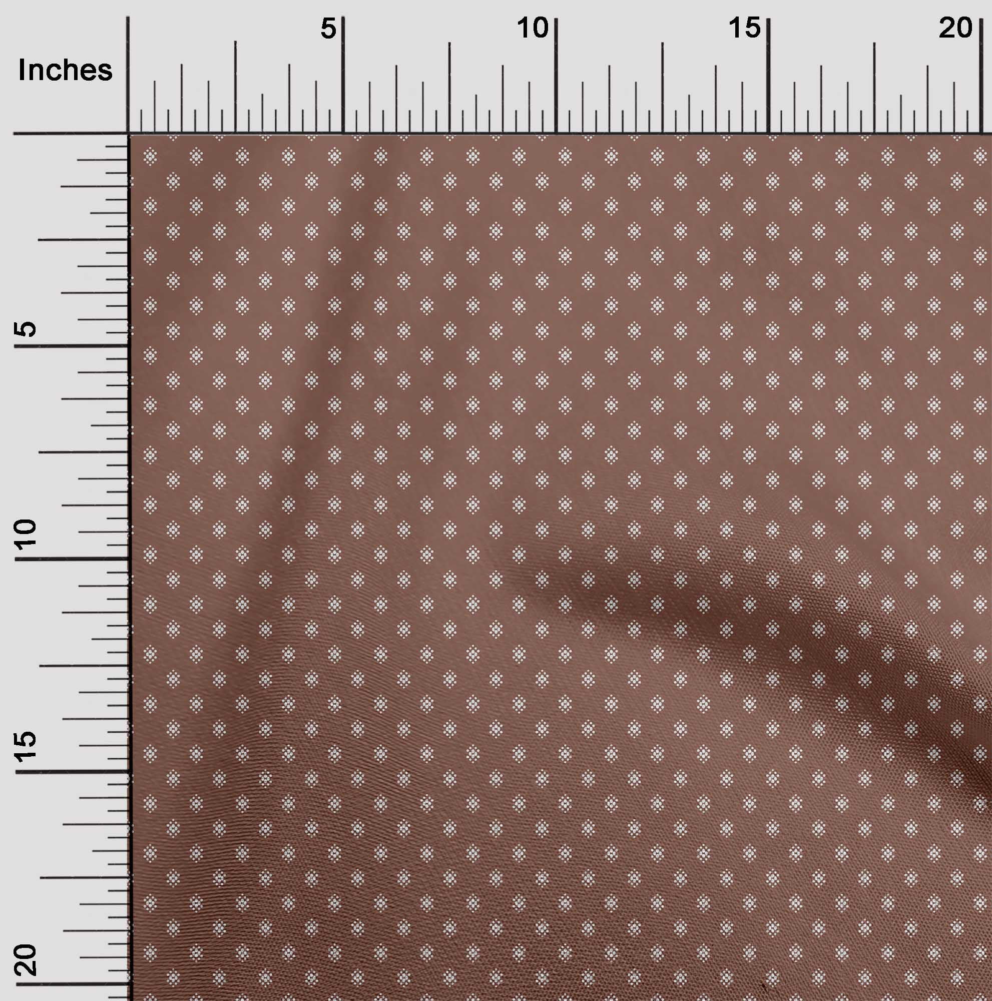 oneOone Cotton Poplin Light Brown Fabric Polka Dots Sewing Craft ...