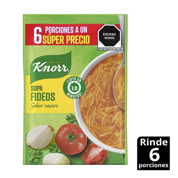 Sopa de Fideo Knorr de 6 Porciones 143 g | Bodega Aurrera en línea