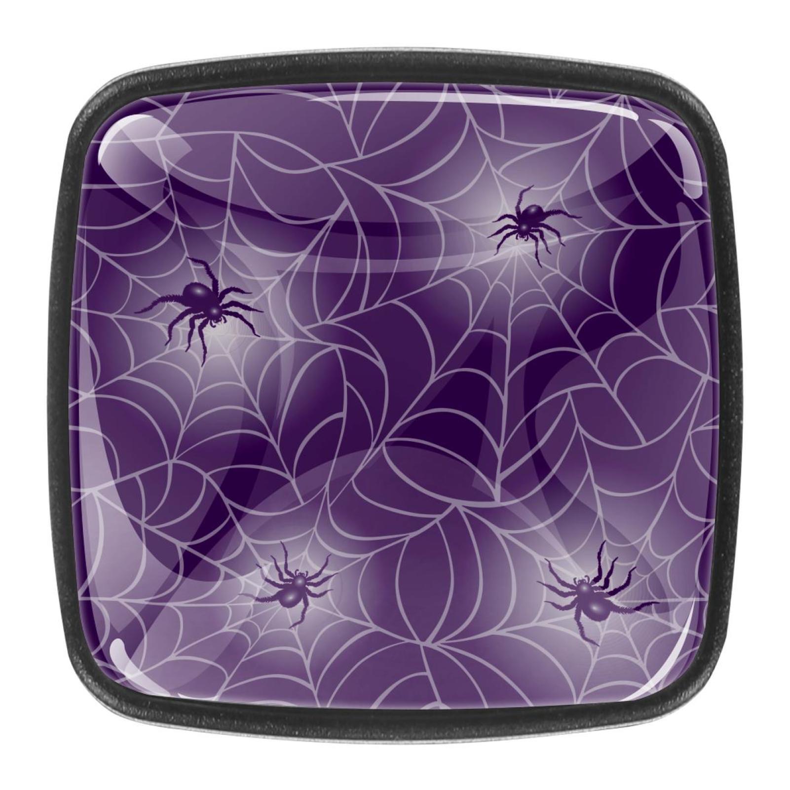 4 Pcs Square Cabinet Handle Cupboard Knob Drawer Pulls Handle Purple ...