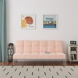 Novogratz Elle Futon, Convertible Sofa Bed and Couch, Pink Velvet ...