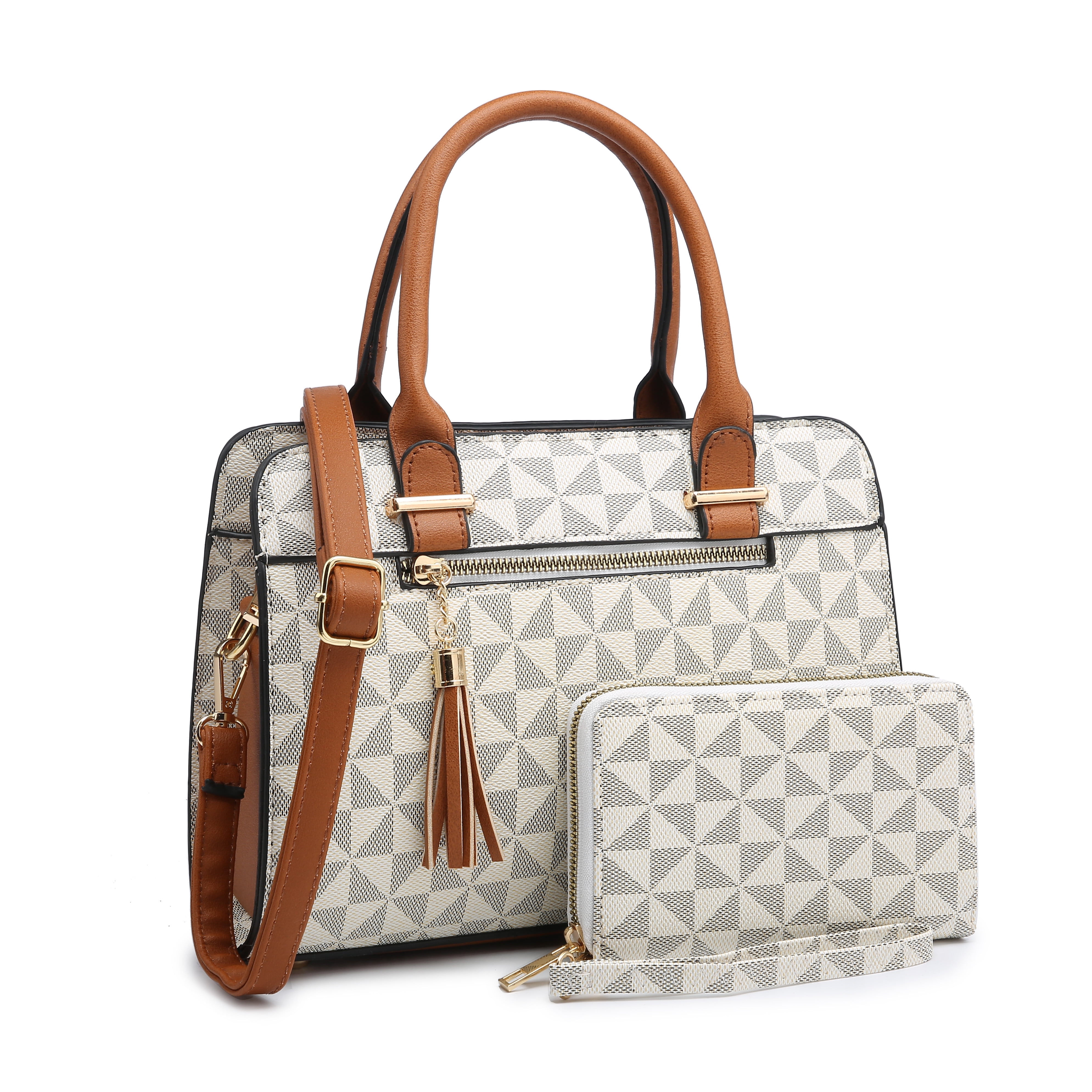 Poppy Women Leather Handbags Purses Set Satchel Bag Tote Bag with ...