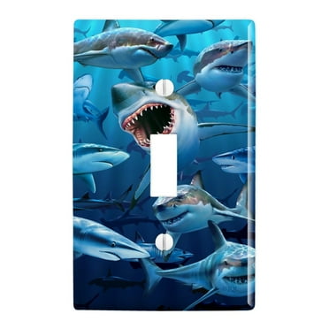 Shark Attack Outlet Switch Plates Covers / Sharks Childrens Nursery ...