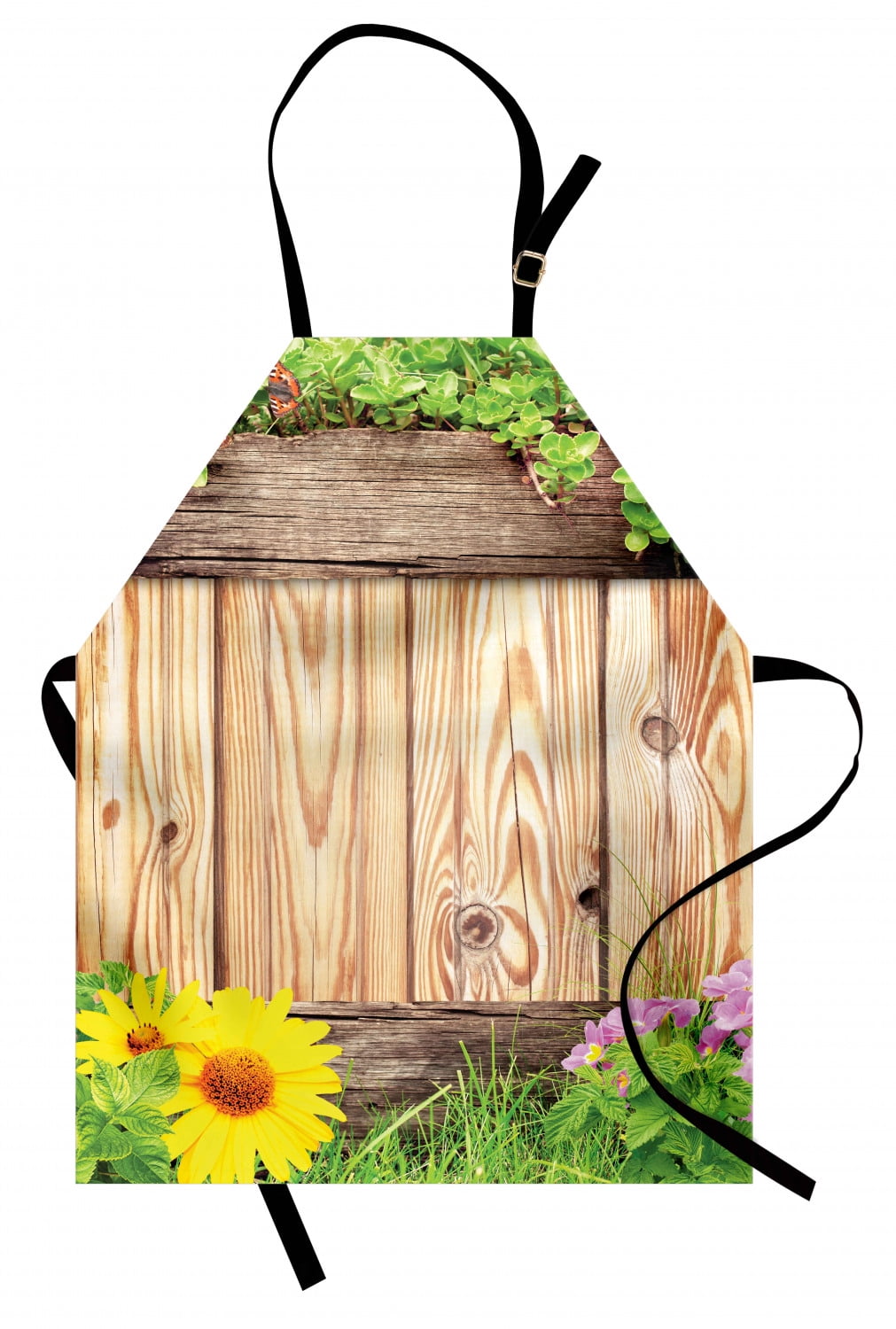 Wooden Apron Fence Garden Yard Summer Spring Daisy Flowers Butterfly ...