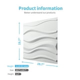 Art3d Decorative 3D Wavy Wall Panel White Wave Board Pack of 12 Tiles ...