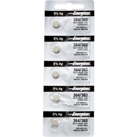 5 x Energizer 364 Watch Batteries, 0% MERCURY equivilate SR621SW ...