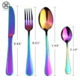 Luxtrada 4Pcs Flatware Rainbow Dinnerware Stainless Steel Tableware Set ...