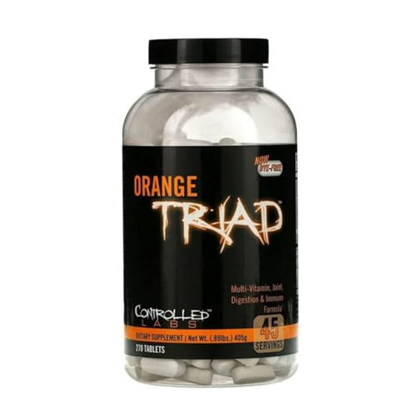 CONTROLLED LABS Orange Triad Daily Multivitamin, suplemento deportivo sin hierro para ...