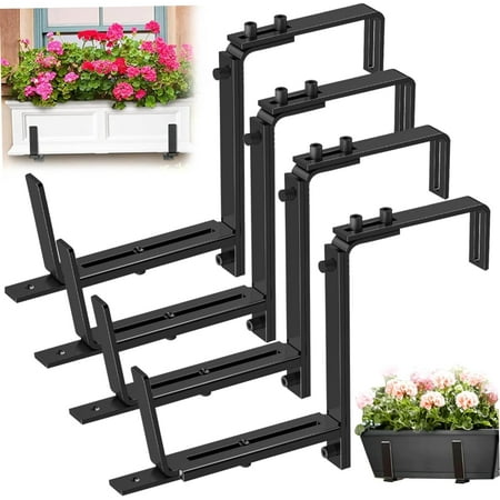 SURJDE Window Box Brackets, Planter Box Brackets 4Pcs Heavy Duty ...