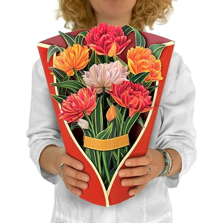 FreshCut Paper Pop Up Cards, Murillo Tulips, 12 inch Life Sized Forever ...