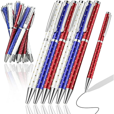 18 Pieces Metal Patriotic Pen Independence Day Pens Steel Pen 1.0 mm ...