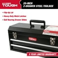 Free Shipping! Hyper Tough 20-inch Steel Tool Box with 2 Drawers, Flip ...
