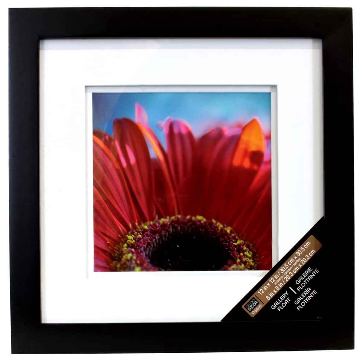 8 Pack: Black 8" x 8' Square Gallery Wall Frame with Double Mat by ...