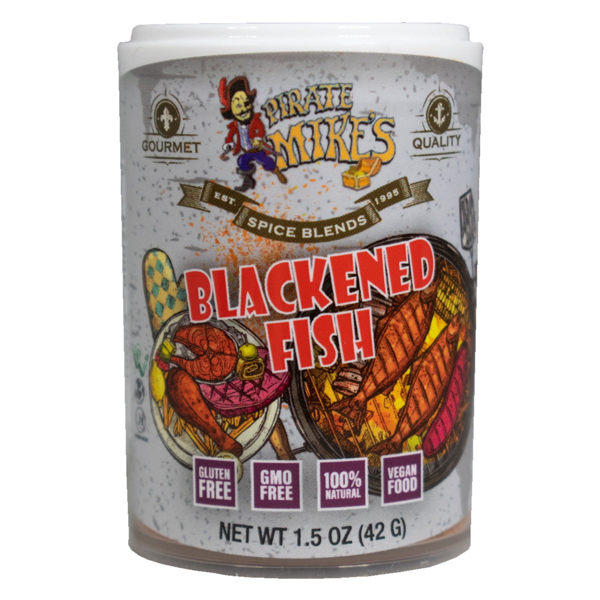 Pirate Mike's Blackened Fish Seasoning Small 1.5 oz - Walmart.com