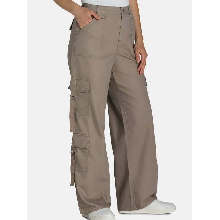 No Boundaries Twill Cargo Pants, 31.75” Inseam, Women's No Boundaries Twill Cargo Pants, 31.75” Inseam, Women's