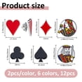 1 Set 12Pcs 6 Styles Playing Card Sign Enamel Pin Platinum Alloy Badge ...