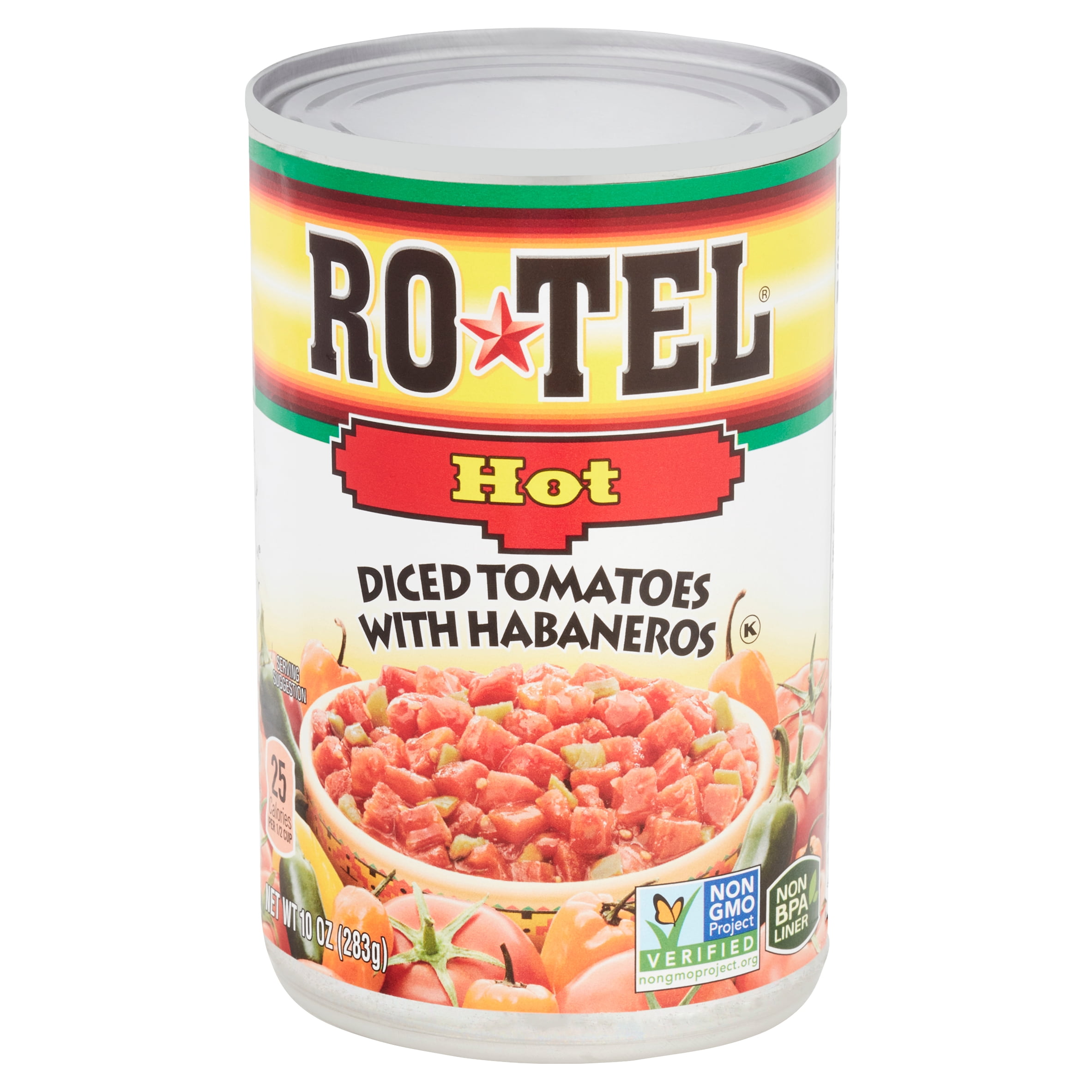 Ro-Tel Hot Diced Tomatoes with Habaneros, 10 oz - Walmart.com - Walmart.com