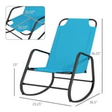 Outsunny Garden Rocking Chair for Patio, Balcony, Porch, Light Blue ...