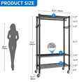 Uforic Rolling Heavy Duty Garment Rack with Shelves and Hooks, Portable ...