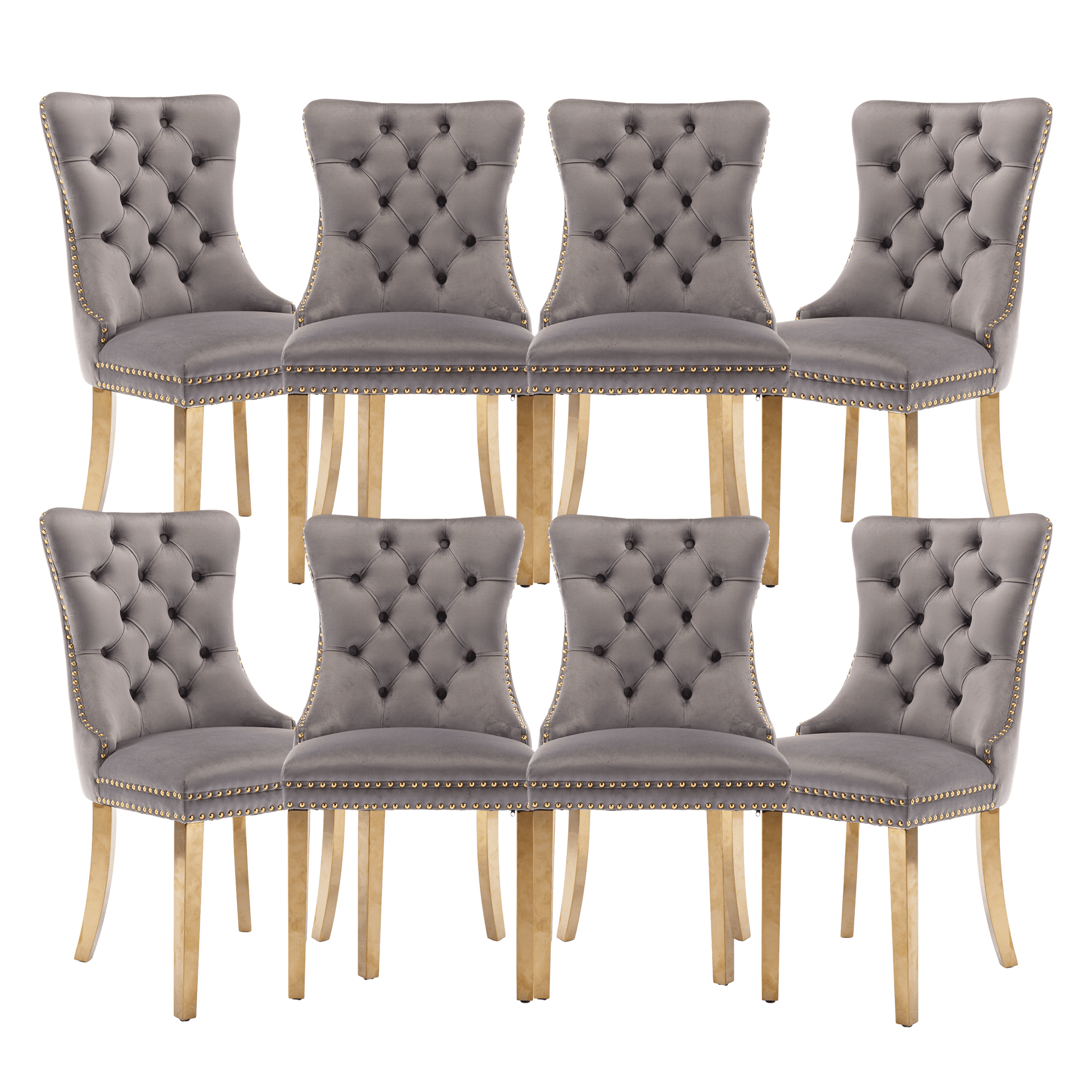 Dining Chairs, Accent Diner Chairs with Nailhead Trim and Back Ring ...