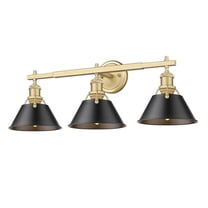 Orwell 3-Light Vanity Light in Brushed Champagne Bronze with Chrome ...