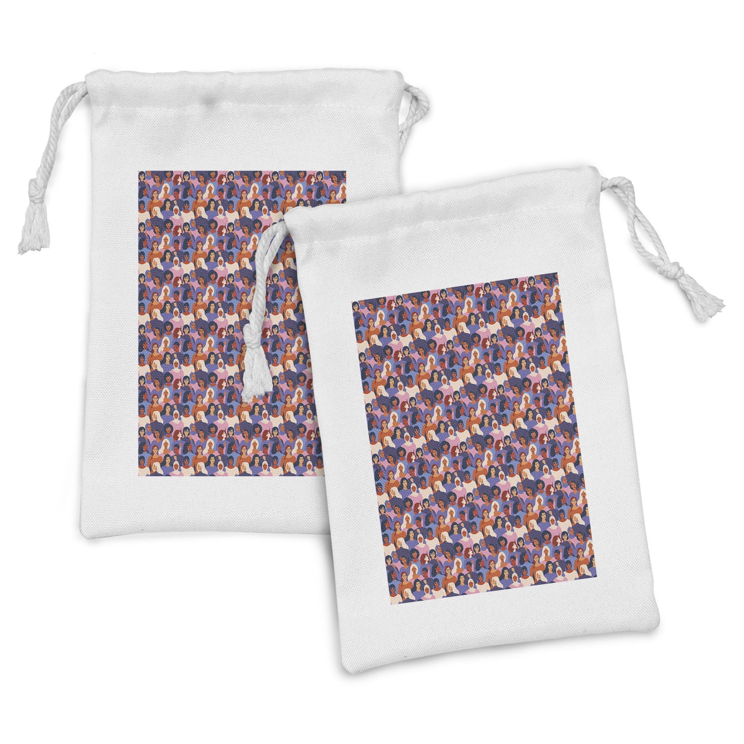 Feminist Fabric Pouch Set of 2, Female of Diverse Ethnics or ...