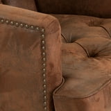 Randi Fabric Tufted Club Chair, Brown - Walmart.com
