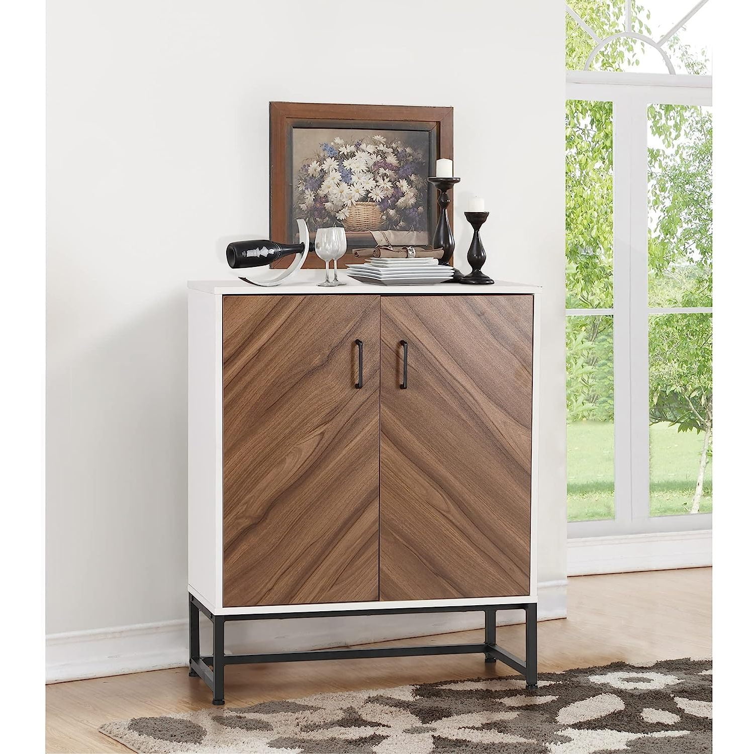 HElectQRIN Sideboard Buffet Cabinet Accent Buffet Coffee Bar Farmhouse ...