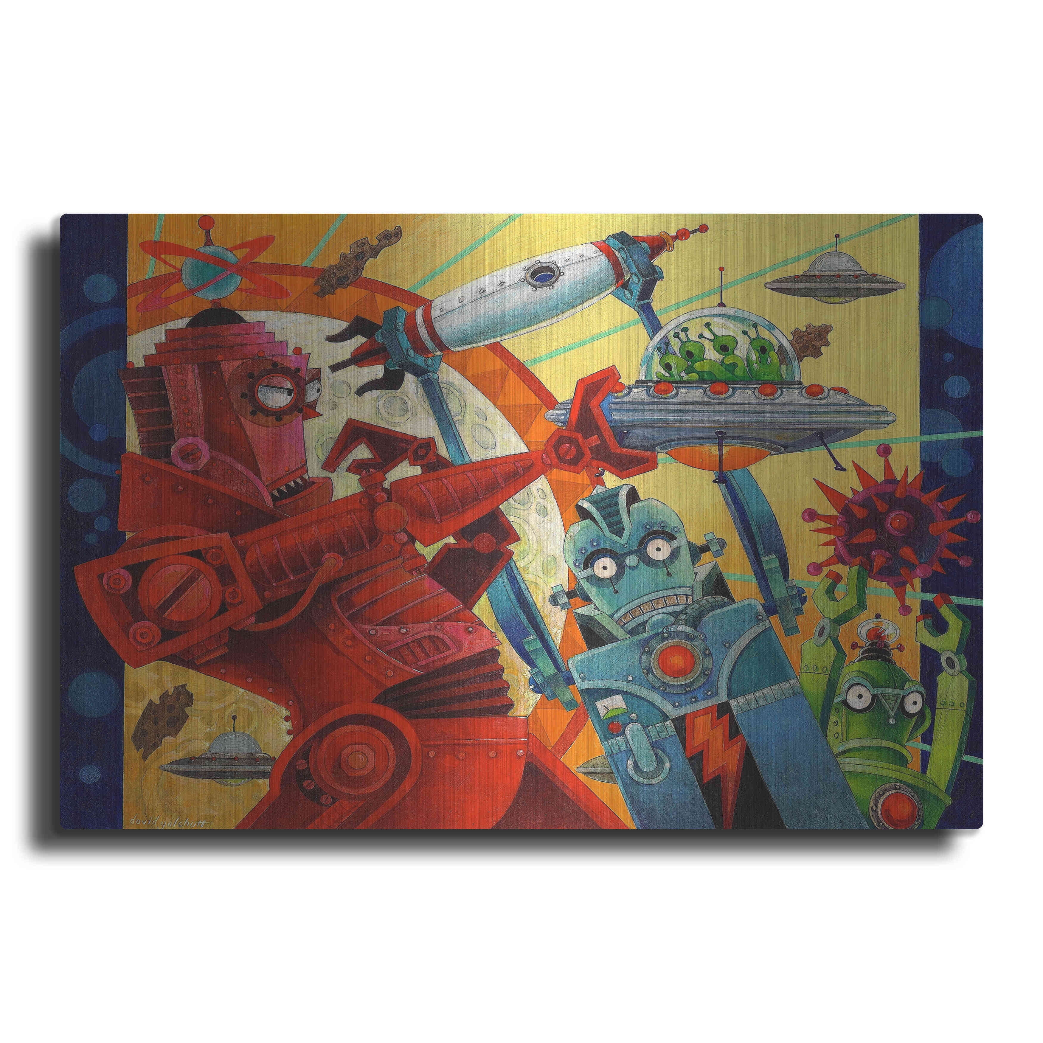 Luxe Metal Art 'Robotic Uprising' by David Galchutt, Metal Wall Art, 36 ...