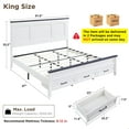 ACCOHOHO Farmhouse King Bed Frame, 1000 LBS Max with Bolt-on Rails ...