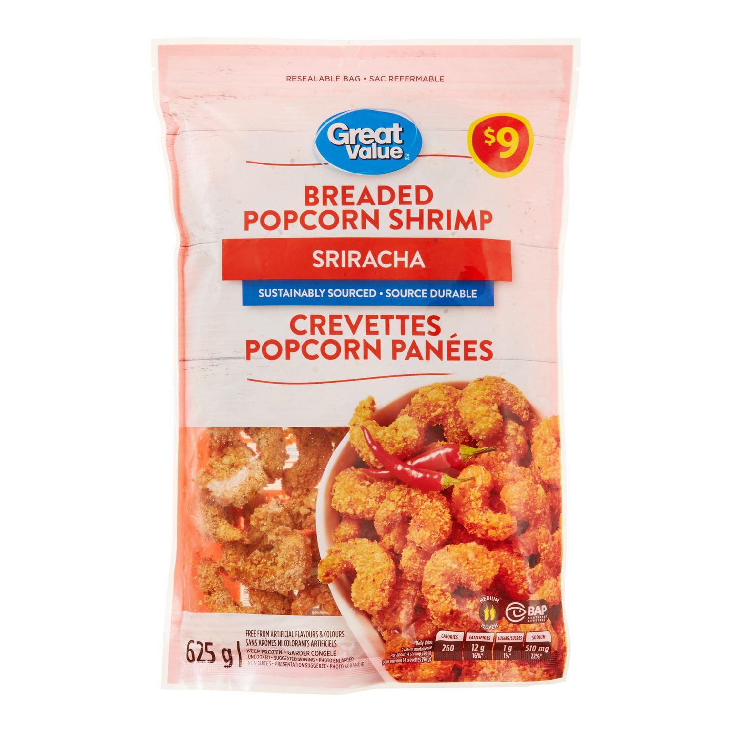 Great Value Sriracha Breaded Popcorn Shrimp - Walmart.ca