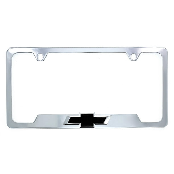 3D Chevy Black Bowtie Chrome Metal License Plate Frame Holder - Walmart.com